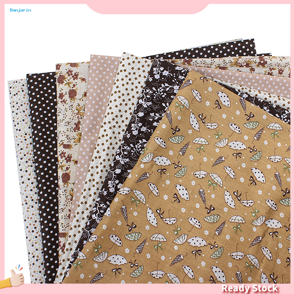 HOT 7Pcs Sewing Fabric Stylish Soft Plain Cloth Floral Cotton Cloth DIY ...