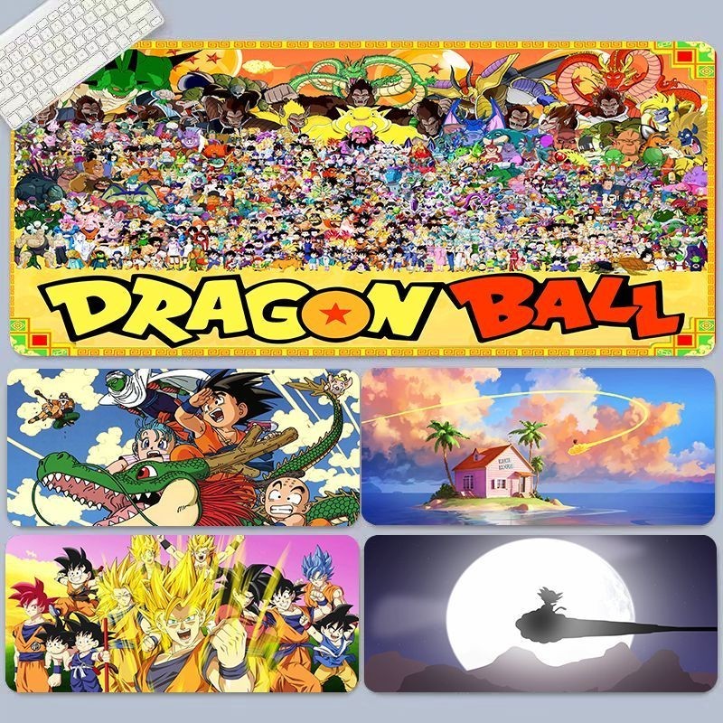 Dragon Ball Mouse Pad Oversized Computer Desk Keyboard Pad Anime Black ...
