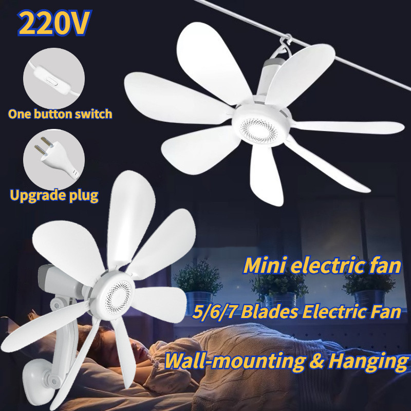 7 Blades 220V USB Wall Fan Ceiling Fan Mini Fan Air Conditioner Cooler ...