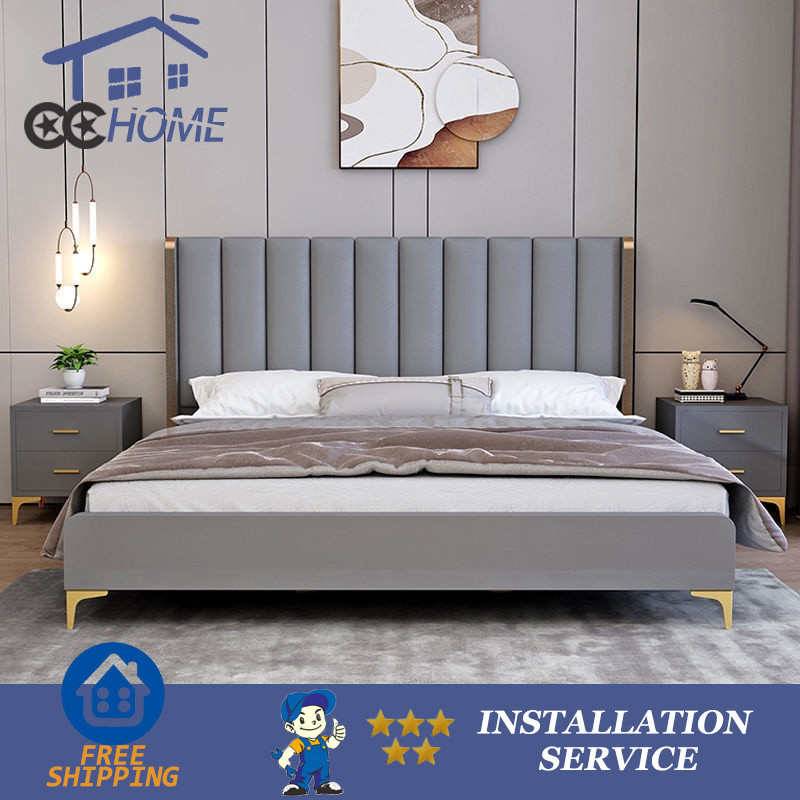 CGS Solid Wood Bed Frame Light Luxury modern simple pull out bed frame ...