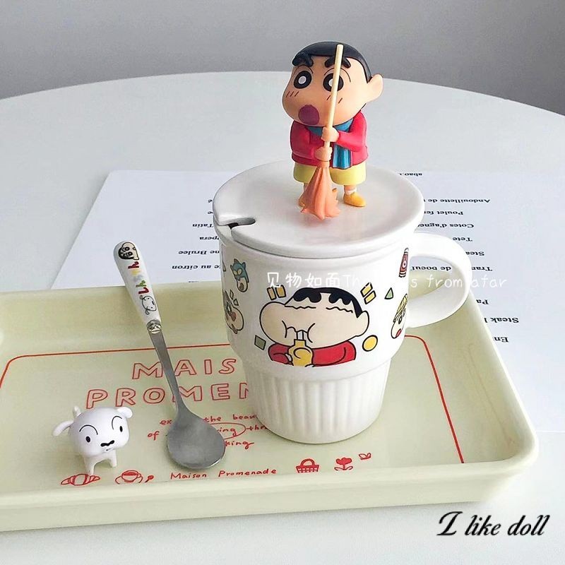 【Fast shipping】 shin-chan cup/Crayon Shin-chan Print Water Cup Enamel ...