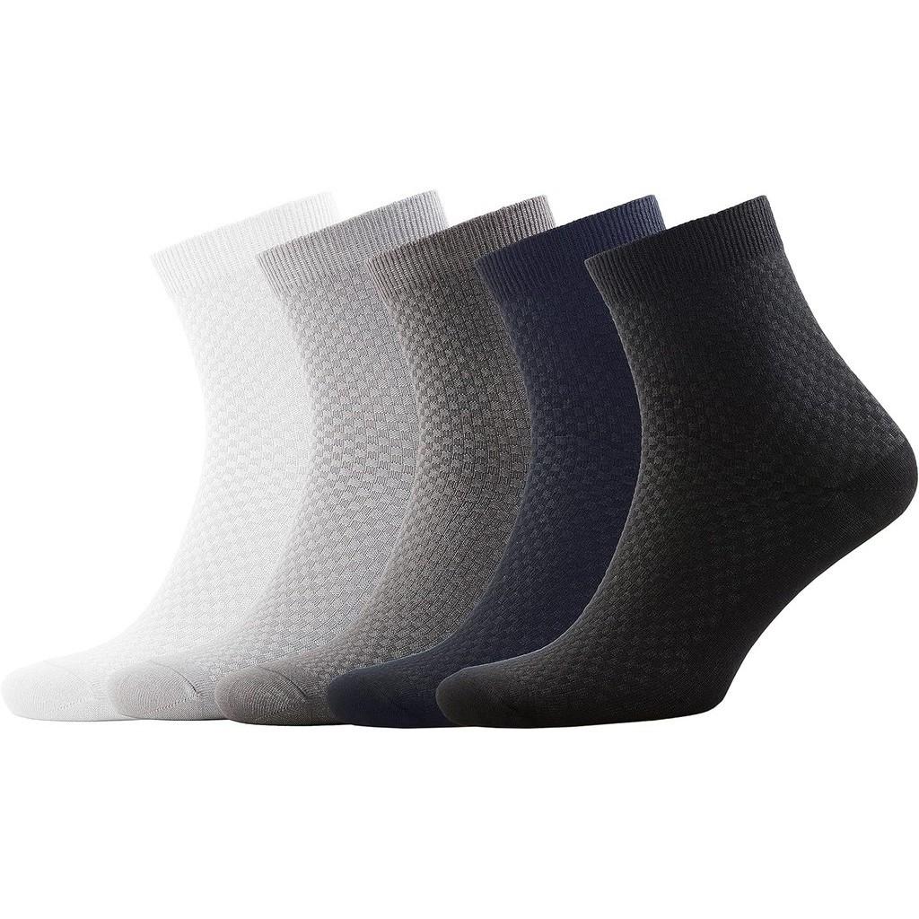 5 Pair Men Bamboo Ankle Socks Quarter Dress Socks Premium Quality ...