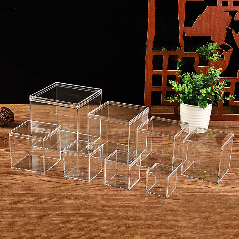 [HWQP] Clear Acrylic Square Cube Box With Lids/Durable Candy Box ...