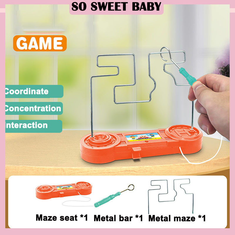Don't Buzz The Wire Game Test Hand Buzzer Electric Bump Maze Toy Hand ...