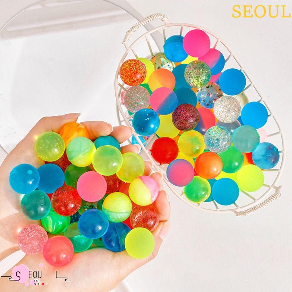 SEOUL Colorful Bouncy Ball, Gradient Color Bouncing Shiny Rubber Ball ...