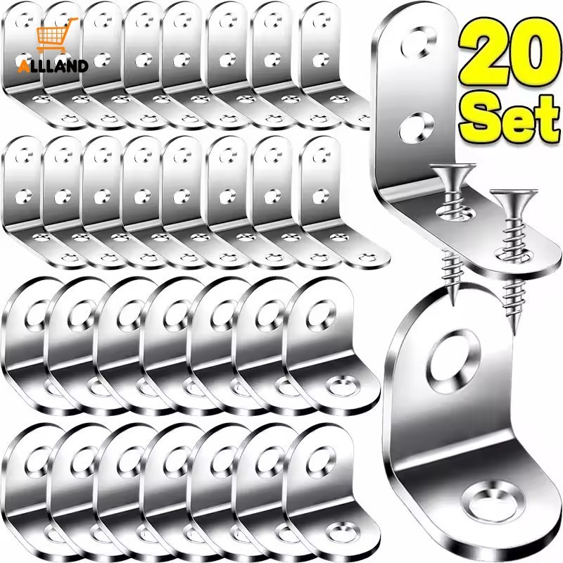 Universal L Shaped Corner Brackets with Screws - 90 Degree Connector ...