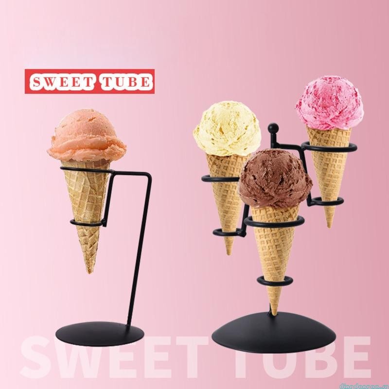 dingdongaa Iron Ice Cream Cone Holder Ice Cream Stands Ice Cream Rack ...