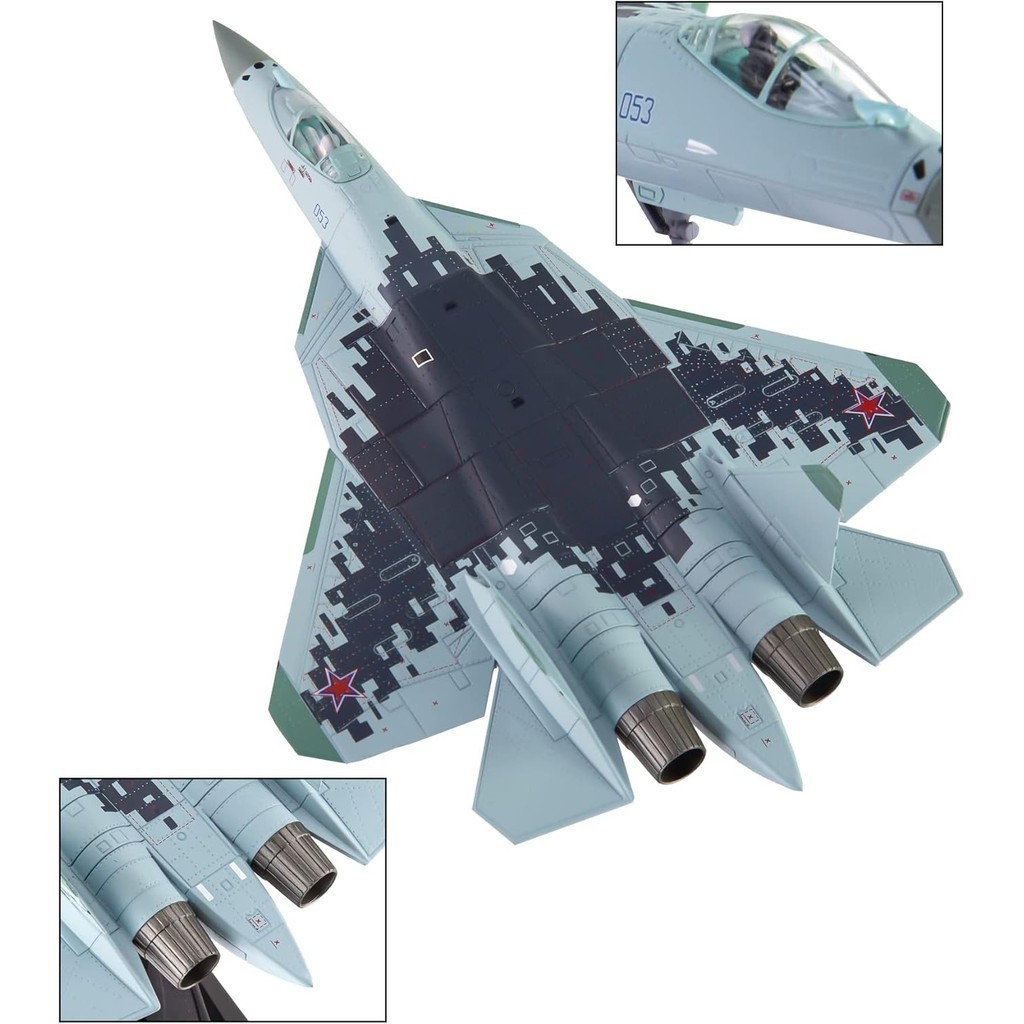 Diecast Sukhoi SU-57 Fighter Jet Model 1:100 Scale Alloy Jet Fighter ...