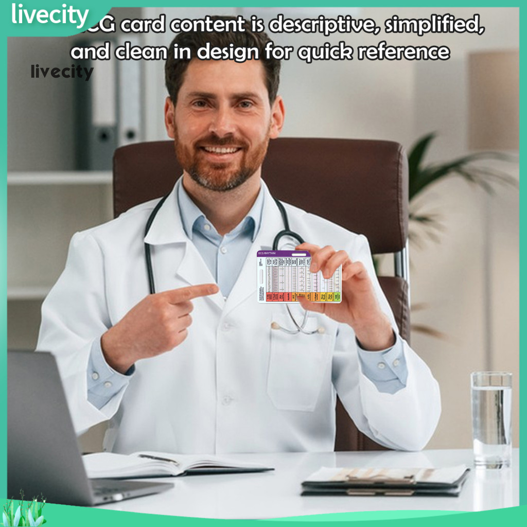 livecity| Portable Ekg Rhythm Card Quick Reference Ekg Guide Pocket Ekg ...
