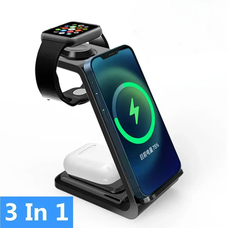 30W Wireless Charger 3 in 1 Stand Dock for Ios Watch 8 7 AirPods Ios ...