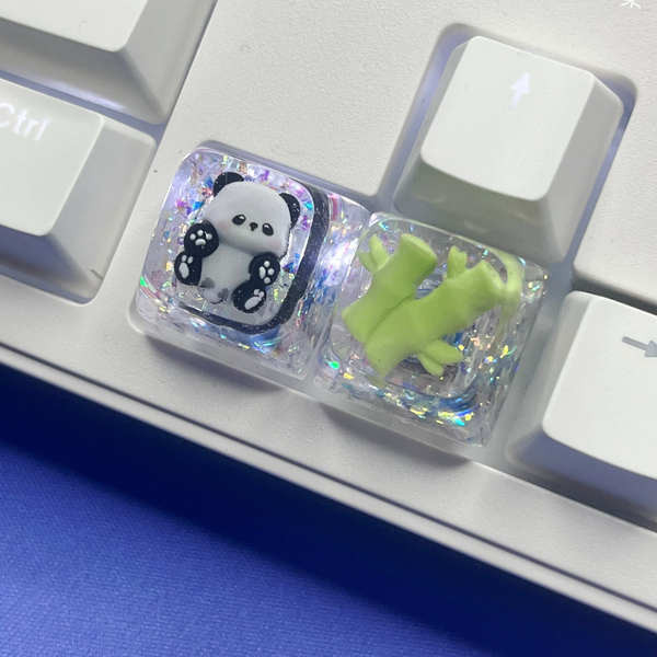 Diy Cute Panda Keycap Unique Customized xda Epoxy Resin Transparent ...