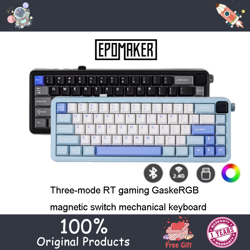 EPOMAKER HE65 Three-mode RT gaming GaskeRGB magnetic switch mechanical ...