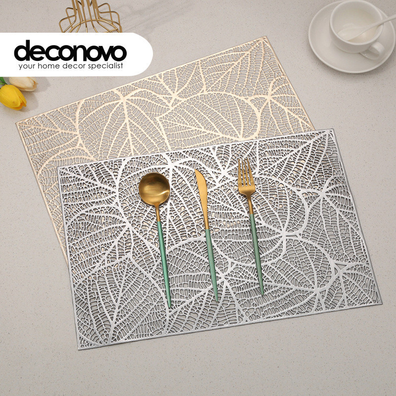 Plastic Golden Waterproof Placemats for Dining Table Wipe Clean ...