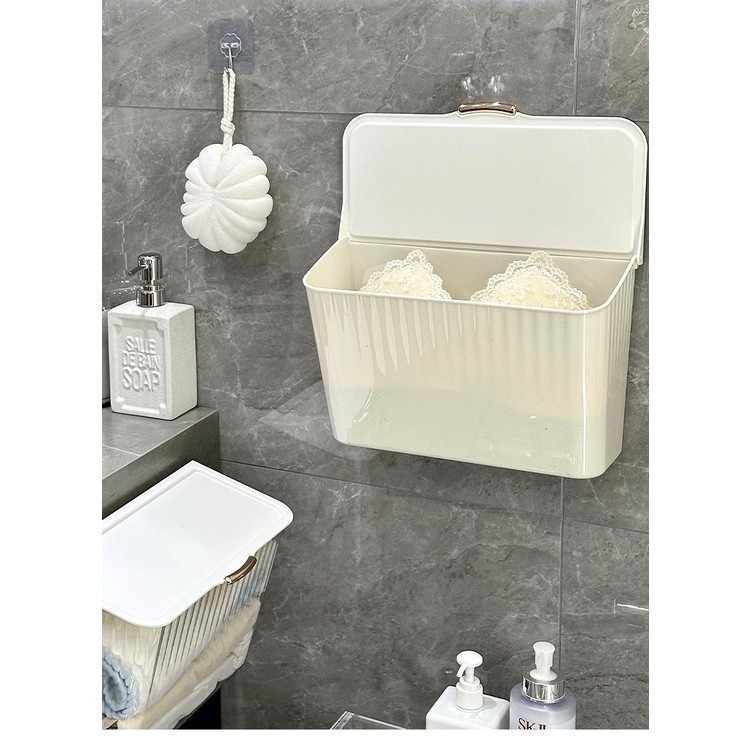 Bathroom Wall-Mounted Waterproof Storage Box Clothes Organizer Storage ...