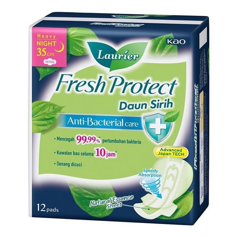 Laurier Fresh Protect Nightsafe Daun Sirih (12S X 35cm) | Shopee Singapore