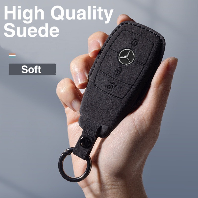 For Benz Suede Key Cover Car Key Cover Case Key Bag Key Pouch for ...