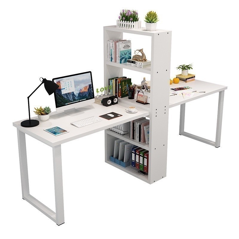 Double Study Table Home Computer Table Bedroom Office Desk | Shopee ...