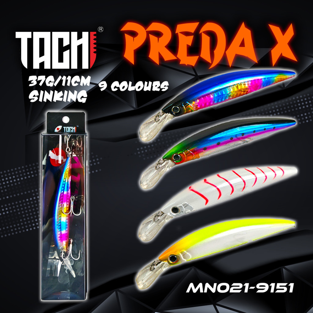 TACHI Preda X Sinking Minnow 11cm/37g Gewang Fishing Lure Hard Bait ...