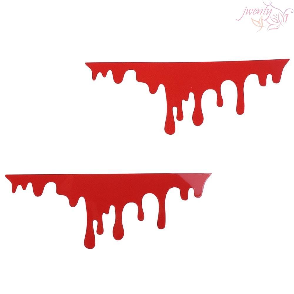 JWENTY Car Red Blood Drips Stickers, PET Reflective Red Blood Car ...