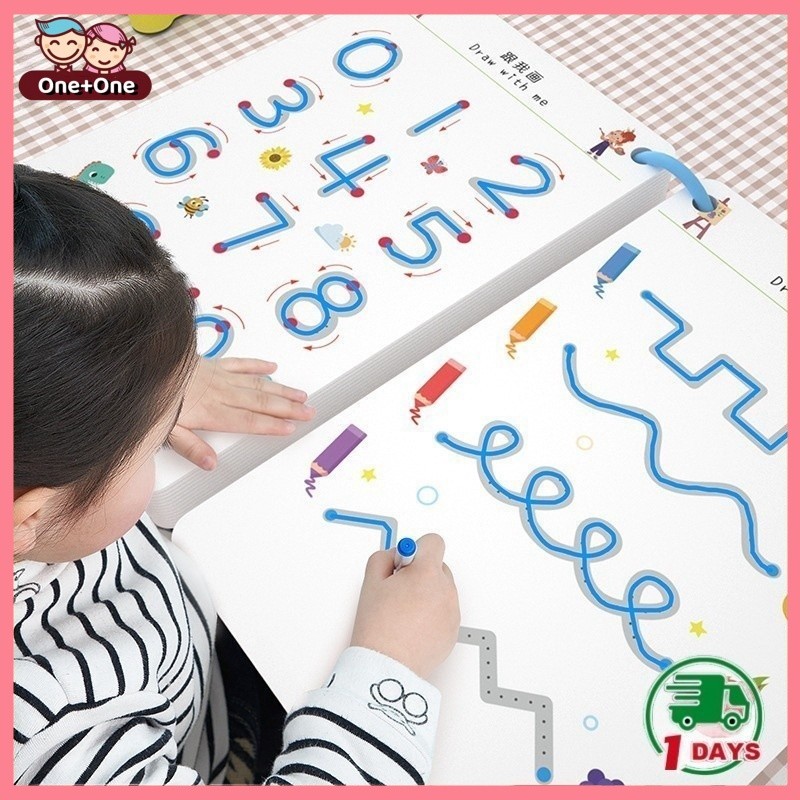 48 Pages Kids Magic Tracing Workbook with Erasable Pen Control ...