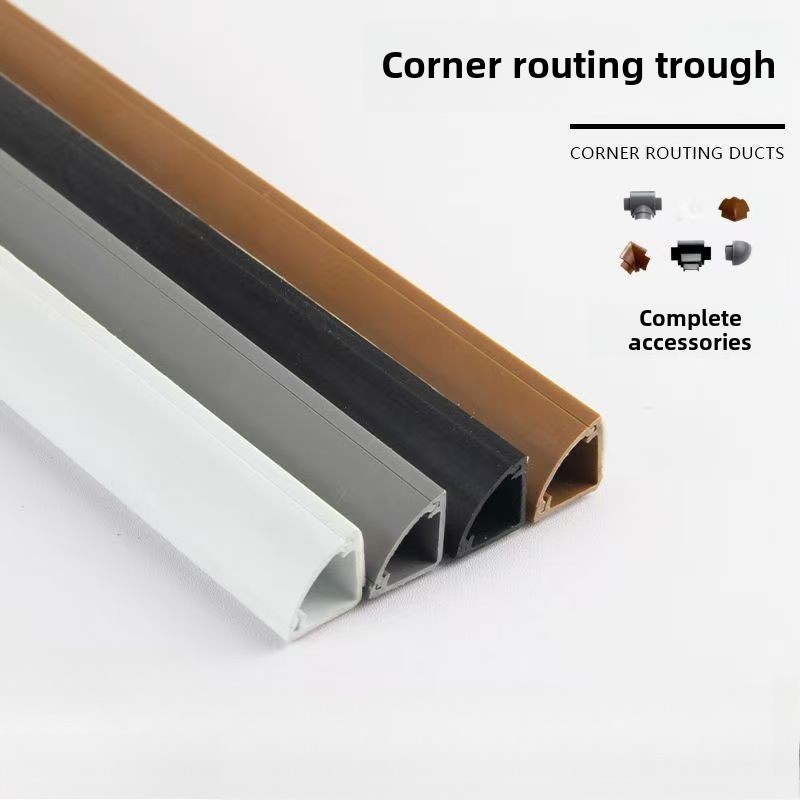 Corner trough PVC triangular fan surface mounted trough, cable trough ...