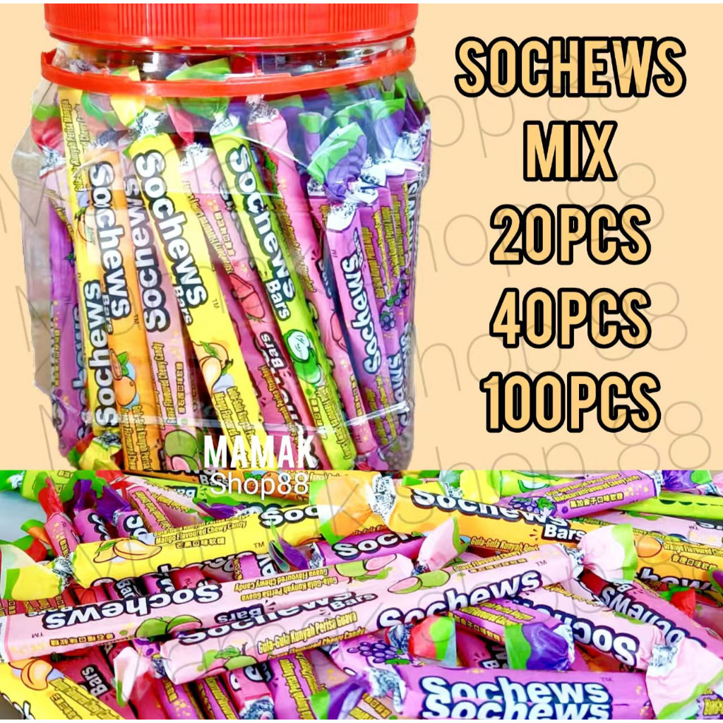 Sochews Bar Chewy Candy MIx Fruit Flavour (HALAL) | Shopee Singapore