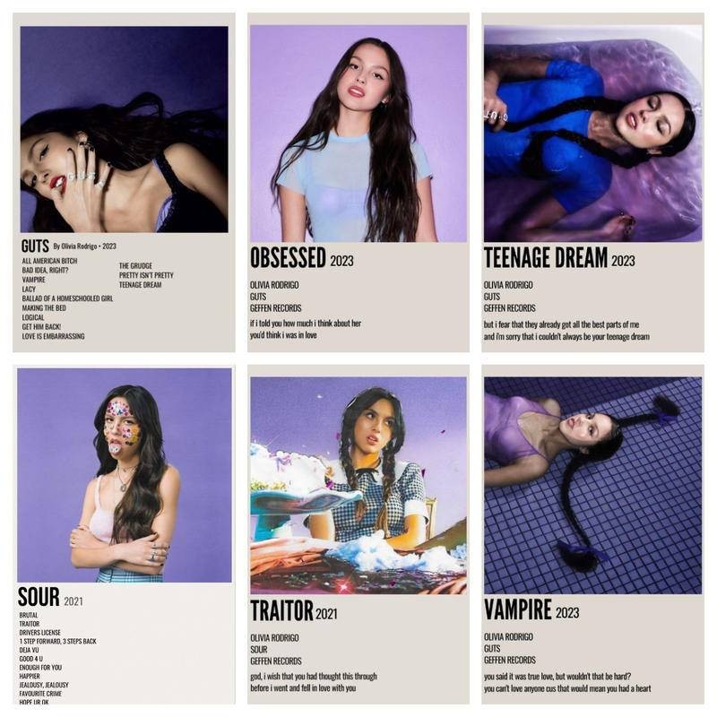 Olivia rodrigo album cover Music Poster Traitor soul canvas prints Wall ...
