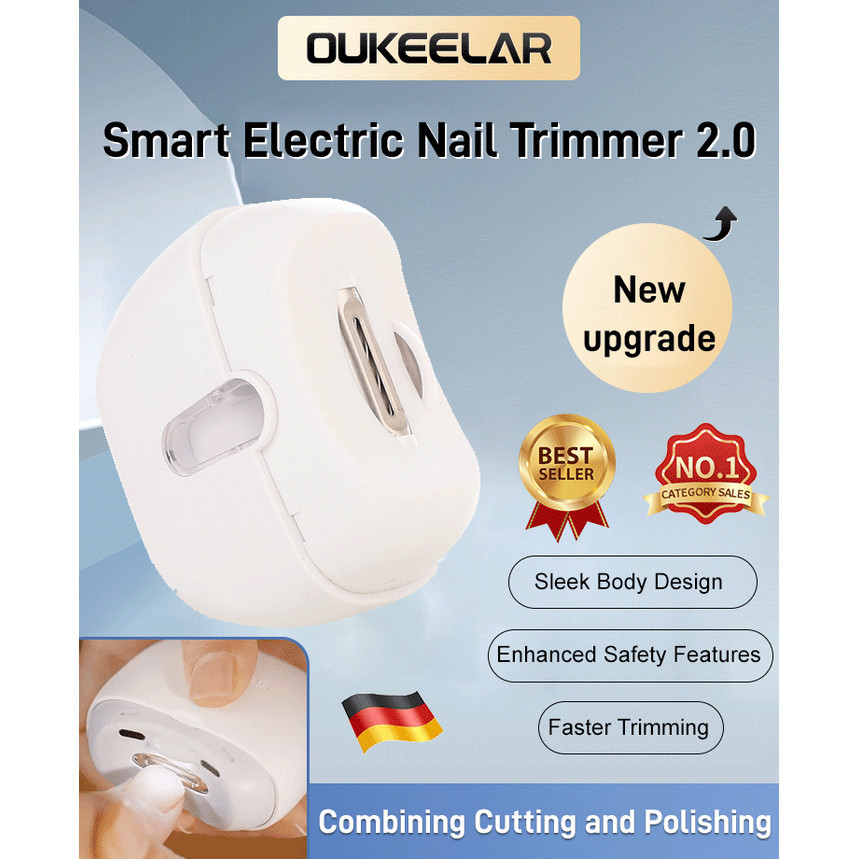 Electric Automatic Nail Clipper with Light Fingernail Cutter and ...