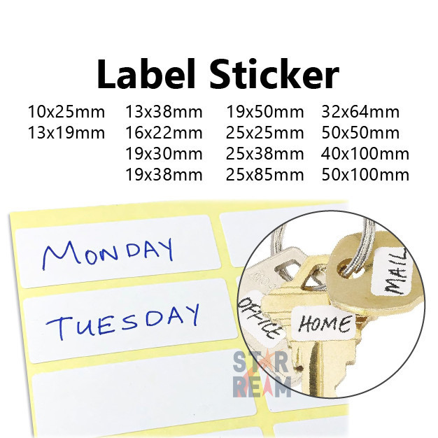 Self Adhesive Label Sticker White Rectangle (10 Sheets/Pack), Pelekat ...