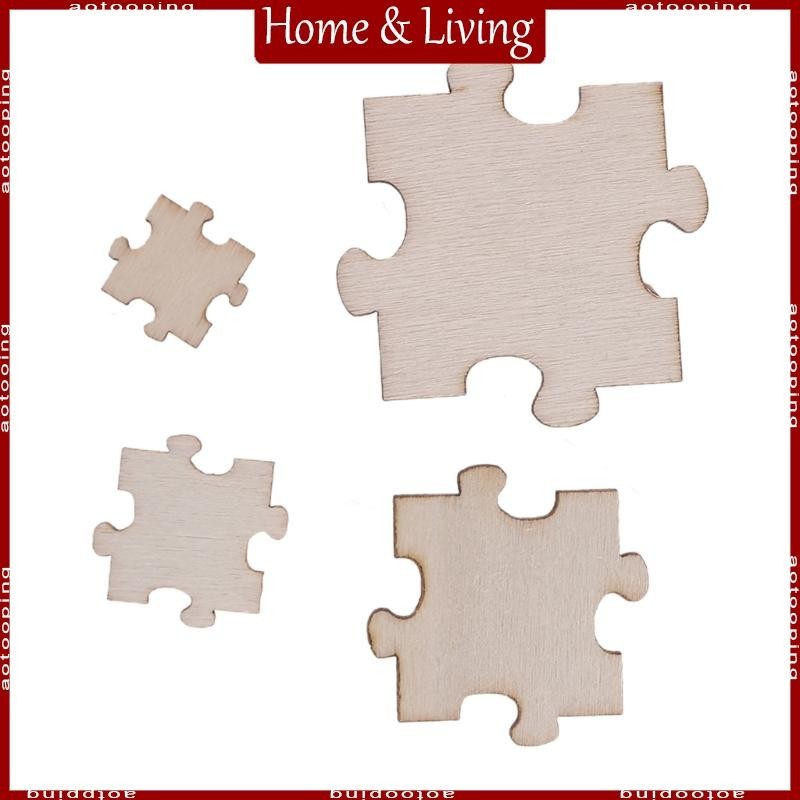 AOTO 100 Pcs Set Unfinished Jigsaw Freeform Blank Puzzles Pieces for ...