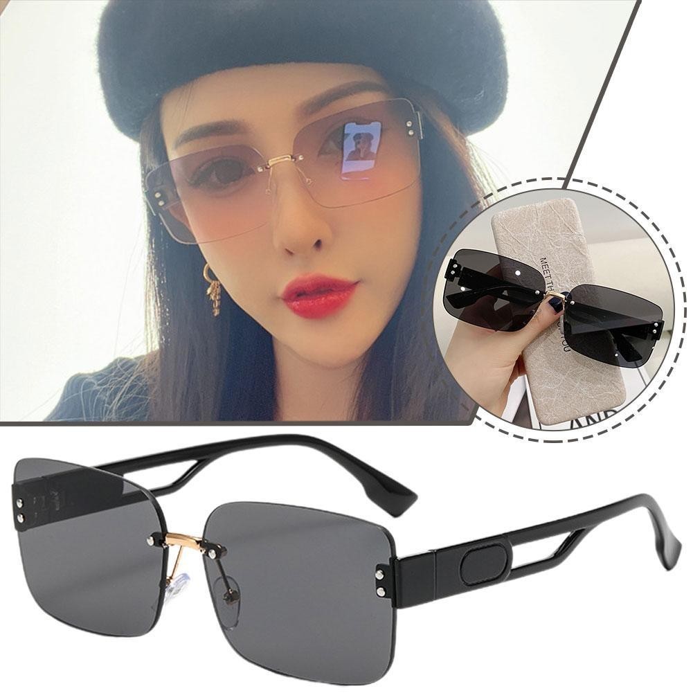 Stylish Rimless Sunglasses For Women And Men Antiradiation Eyeglasses ...