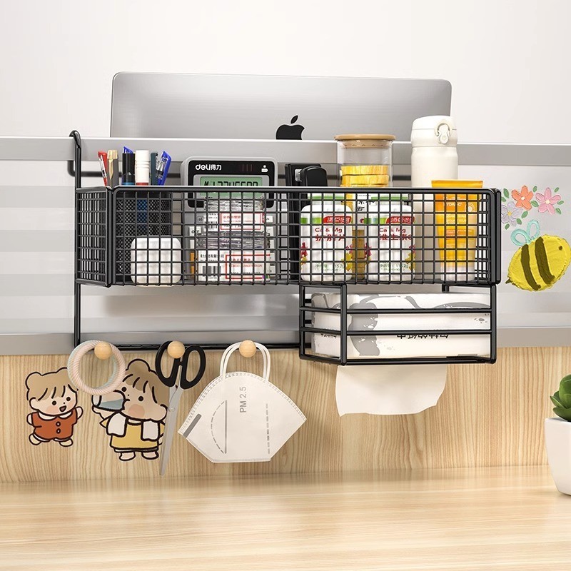 Desk Storage Rack Office Girls Work Position Tidy-up Hanging Hook ...