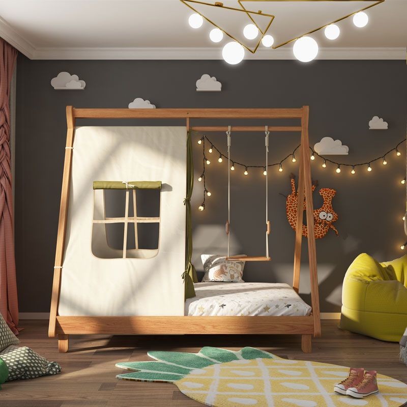 Children's Room Play Treehouse Bed Girl Small Bed Boy Wooden House Tent ...