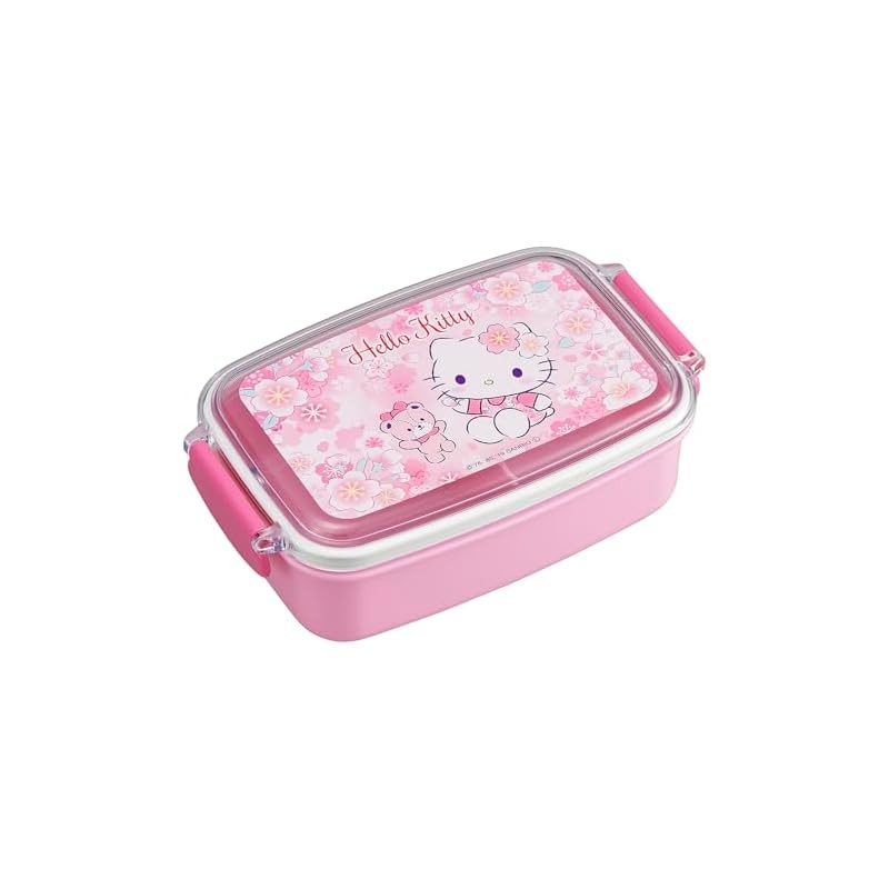 OSK (Ousuke) Bento Box Hello Kitty Sakura Lunch Box with Dividers 500ml Made in Japan Dishwasher ...