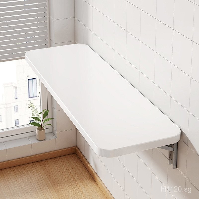 Foldable Desk with Storage Rack, Wall-Mounted, Wall Surface, Countertop ...