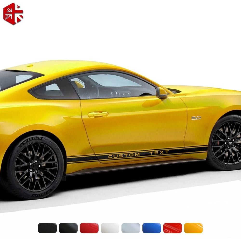 Cumtomized Text or Logo For Ford Mustang 2005-2023 Car Door Side Skirt ...