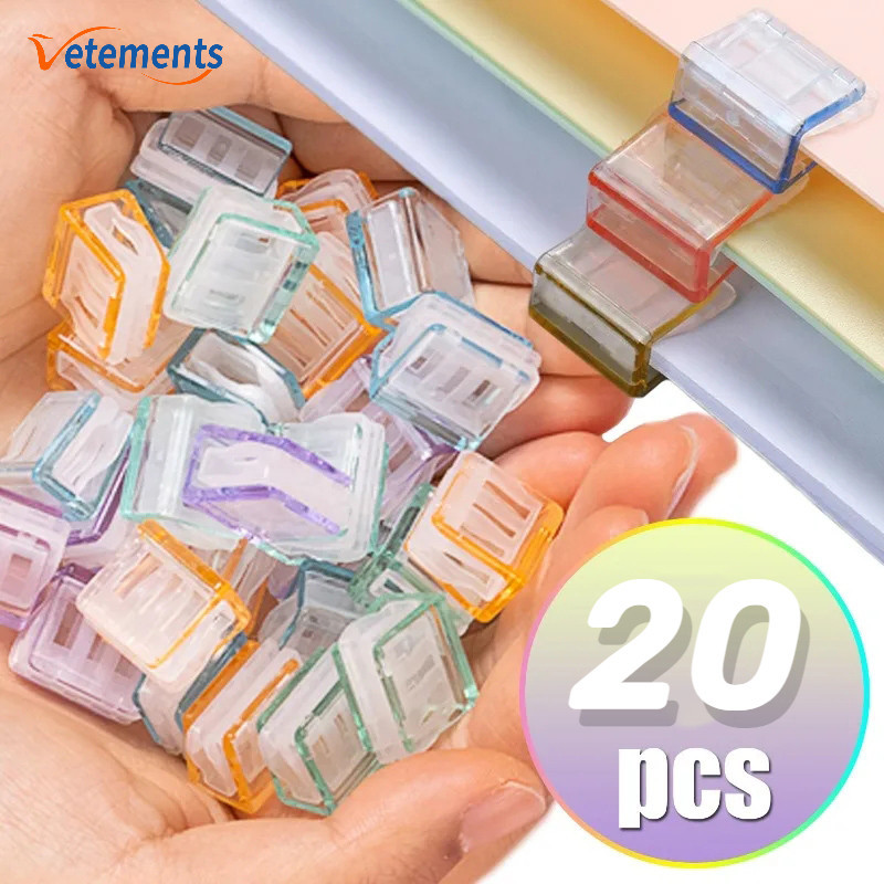 20Pcs/Lot Translucent Colored Plastic Paper Clips Mini File Index Page ...
