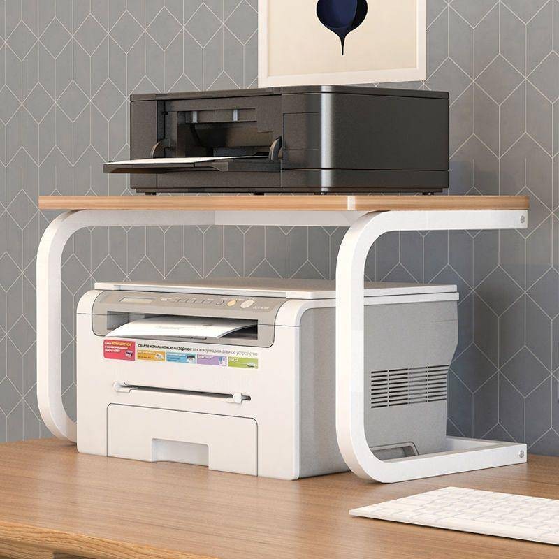 Printer shelf Desktop small double-layer multifunctional host storage ...