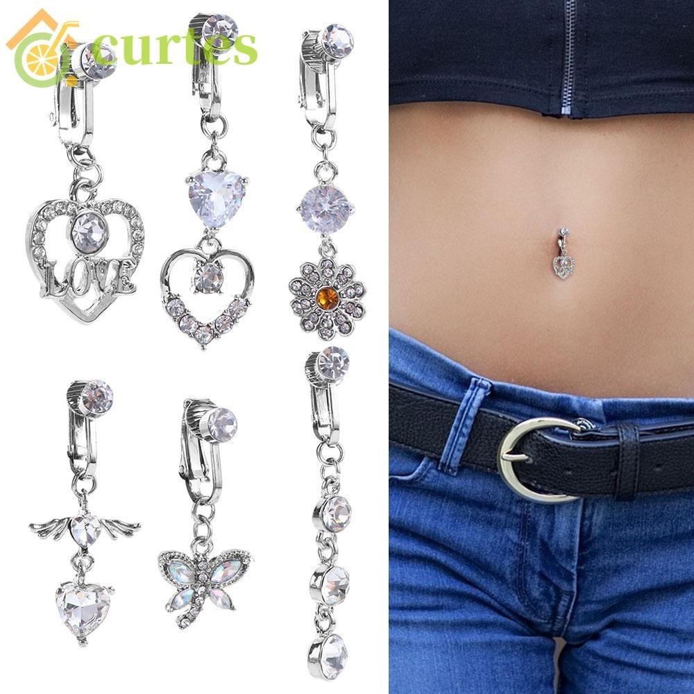 CURTES Belly Button Ring Party Bar Hip Hop Body Piercing Jewelry ...