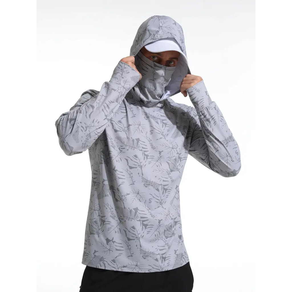 Hooded Fishing Shirt UPF 50+ Men Face Cover Fishing Clothes Outdoor ...