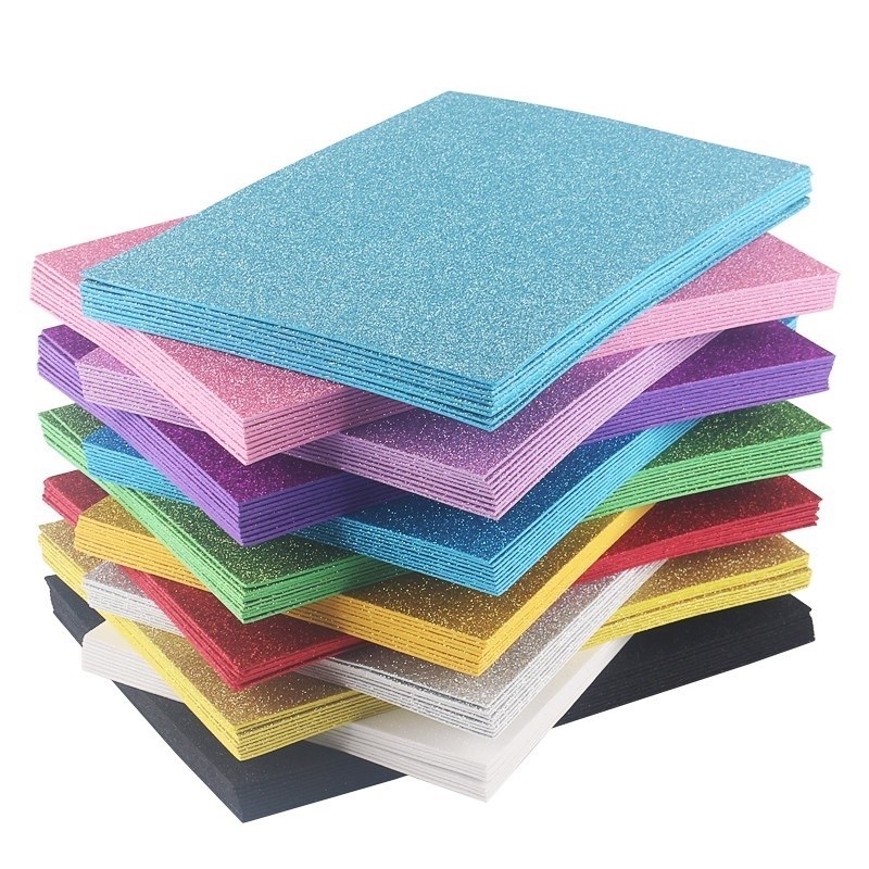 A3+ Sponge Foam Glitter Paper with without sticker Handicraft 2mm for ...