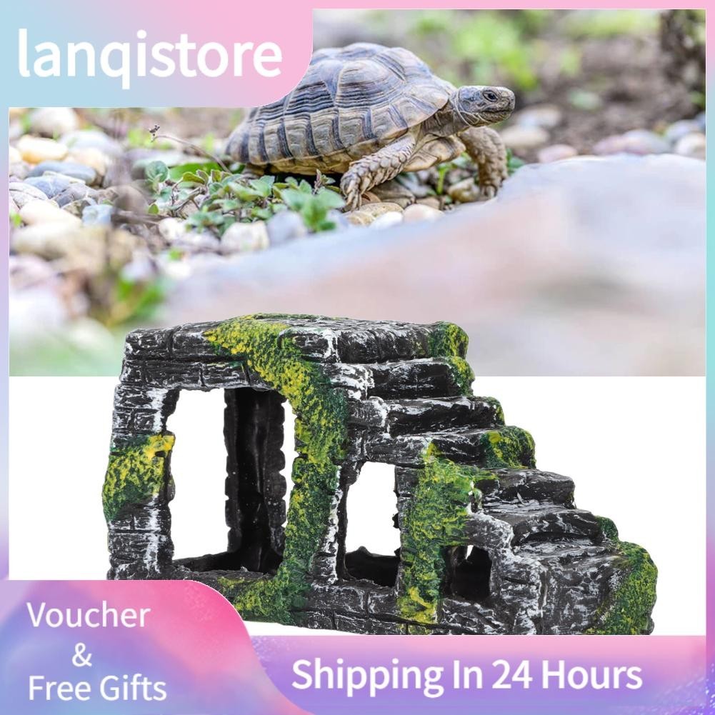 Lanqistore Reptiles Climbing Platform Resin Tortoise Stairs Artificial ...