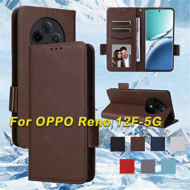 Casing For OPPO Reno 12 F OPPOReno12F 12F 5G Flip Leather Phone Case ...