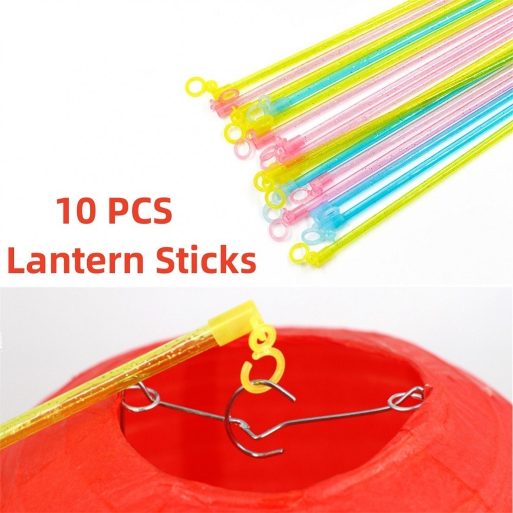 10 Piece Plastic Lantern Stick Candle Light Sticks Ideal for Mid Autumn ...