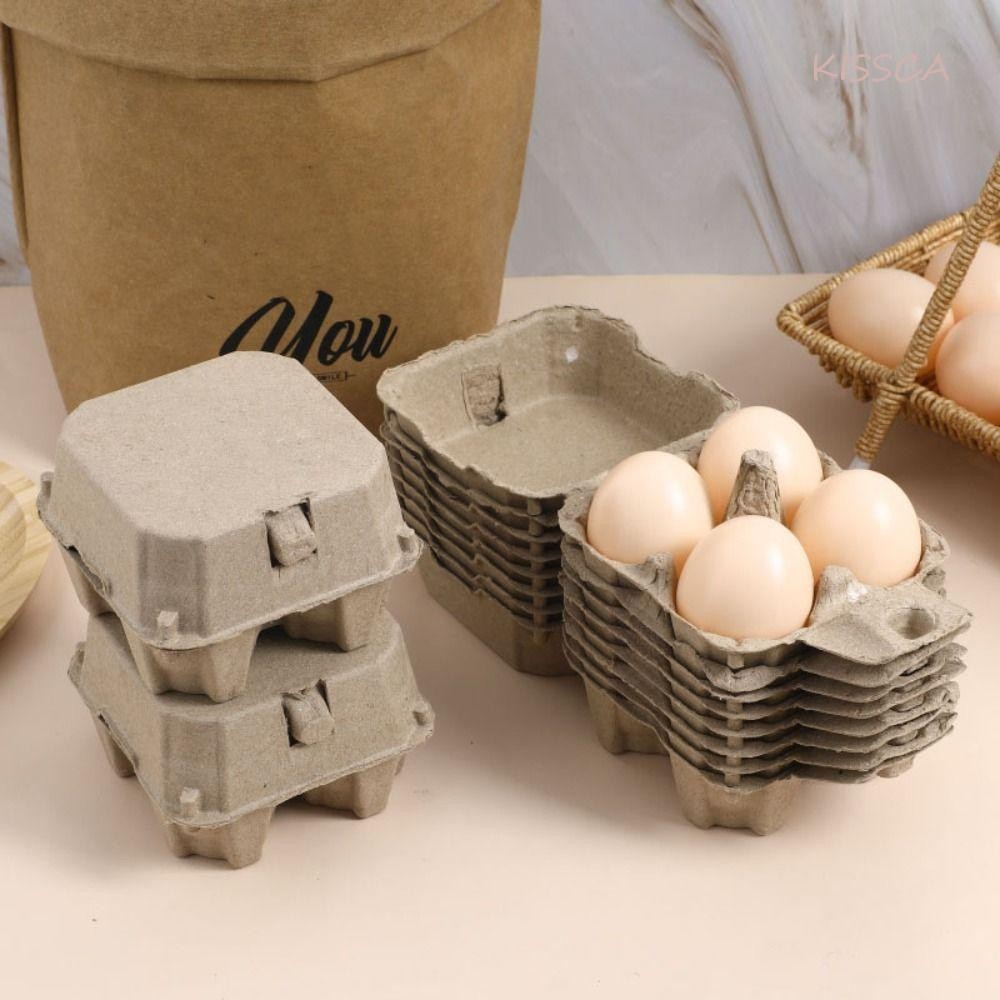 KISSCA 10Pcs Paper Pulp Egg Cartons, Stackable Space Saving Chicken ...