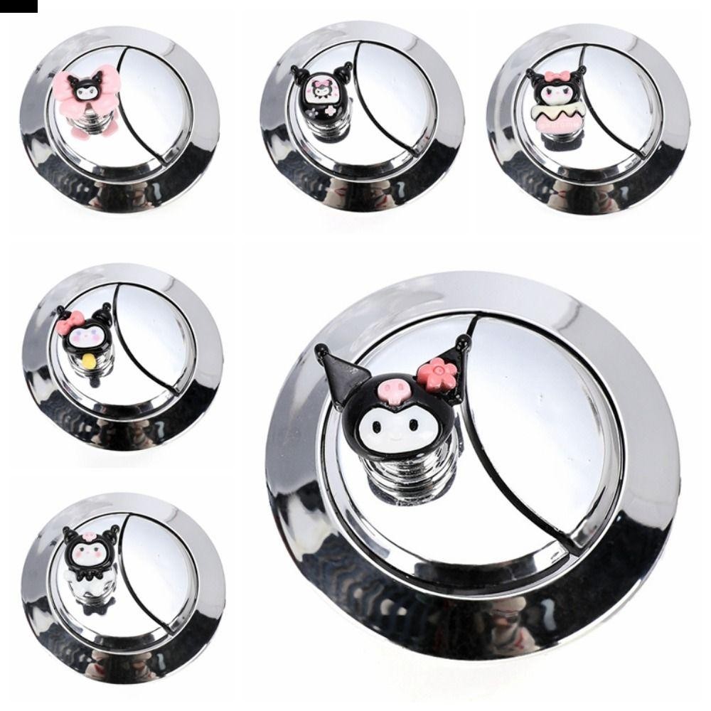 ANTIONE Kuromi Toilet Press, Cute Water Tank Buttons Cartoon Toilet ...