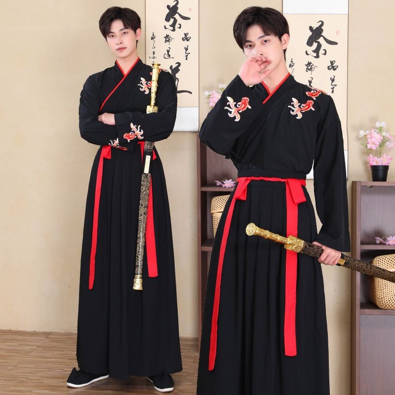 Ancient Costume Hanfu Waist-Length Cross Collar Graduation Chinese ...