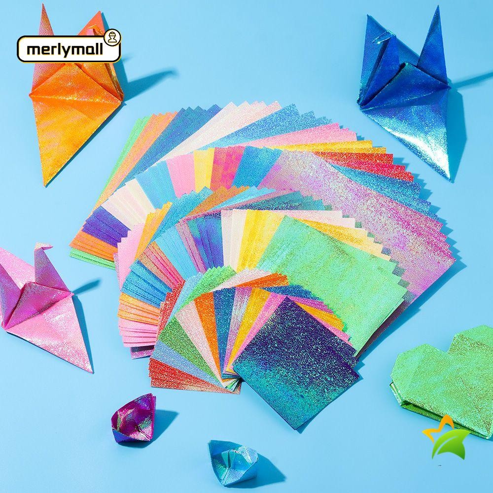 MERLYMALL 50 Sheets Glittering Origami Paper Gift Stationery Supplies ...