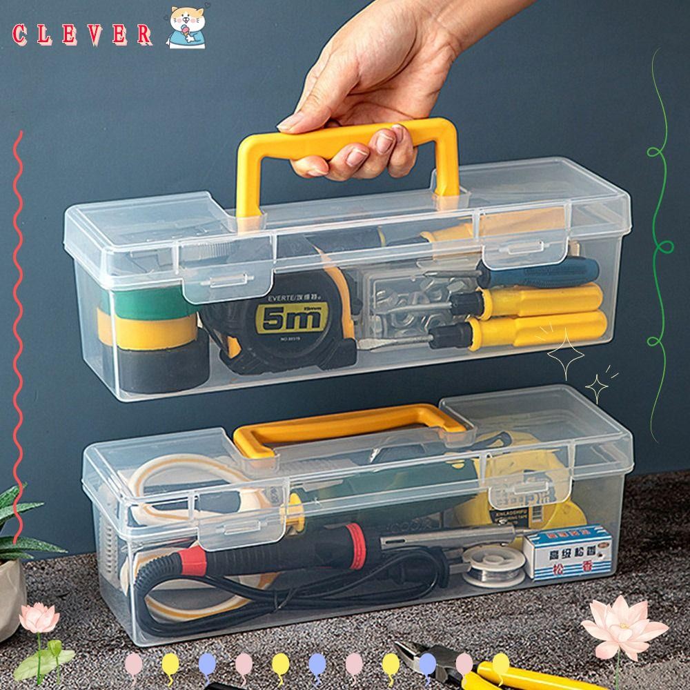 CLEVER Tool Storage Box, Plastic Transparent Hardware Tool Box ...