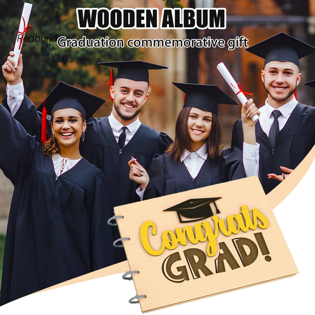 redbuild| Graduation Guestbook Rustic Wooden Photo Book 2025 Graduation ...